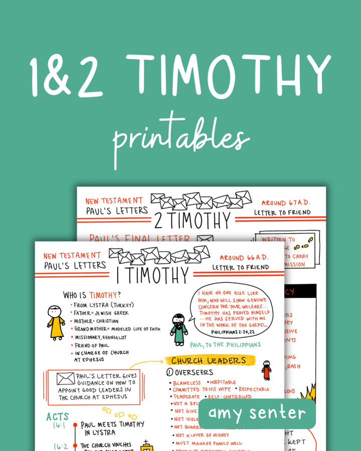 Book of 1 & 2 Timothy Bible Study Printables
