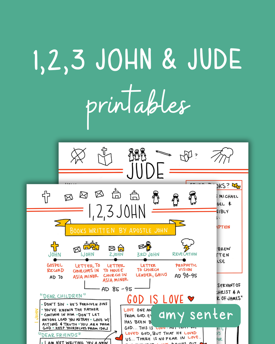 Books of 1, 2, 3 John & Jude Bible Study Printables
