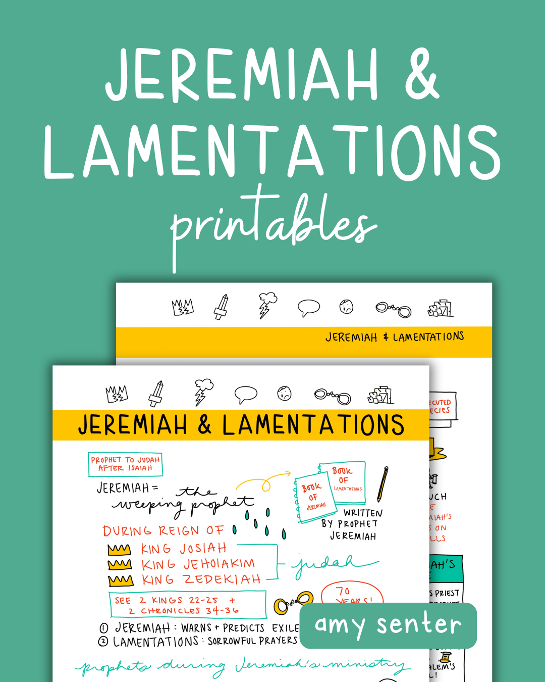 Book of Jeremiah and Lamentations SIMPLE Notes (Digital) for Bible Study