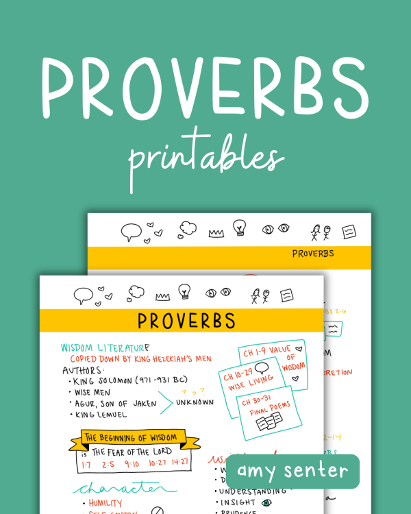 Book of Proverbs Printables for Bible Study