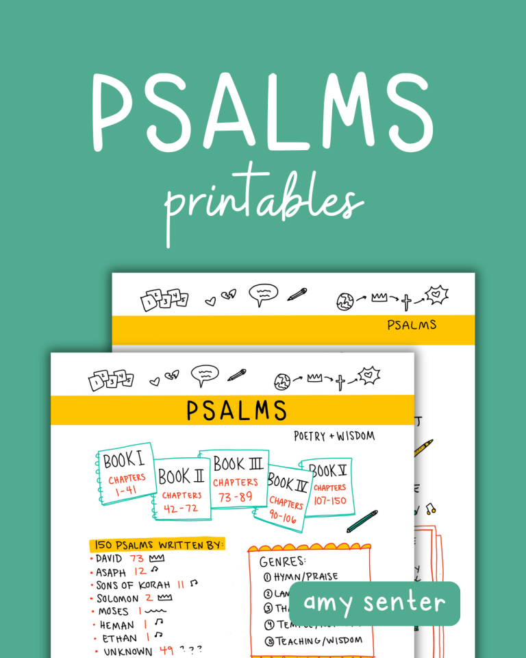 Book of Psalms Printables for Bible Study