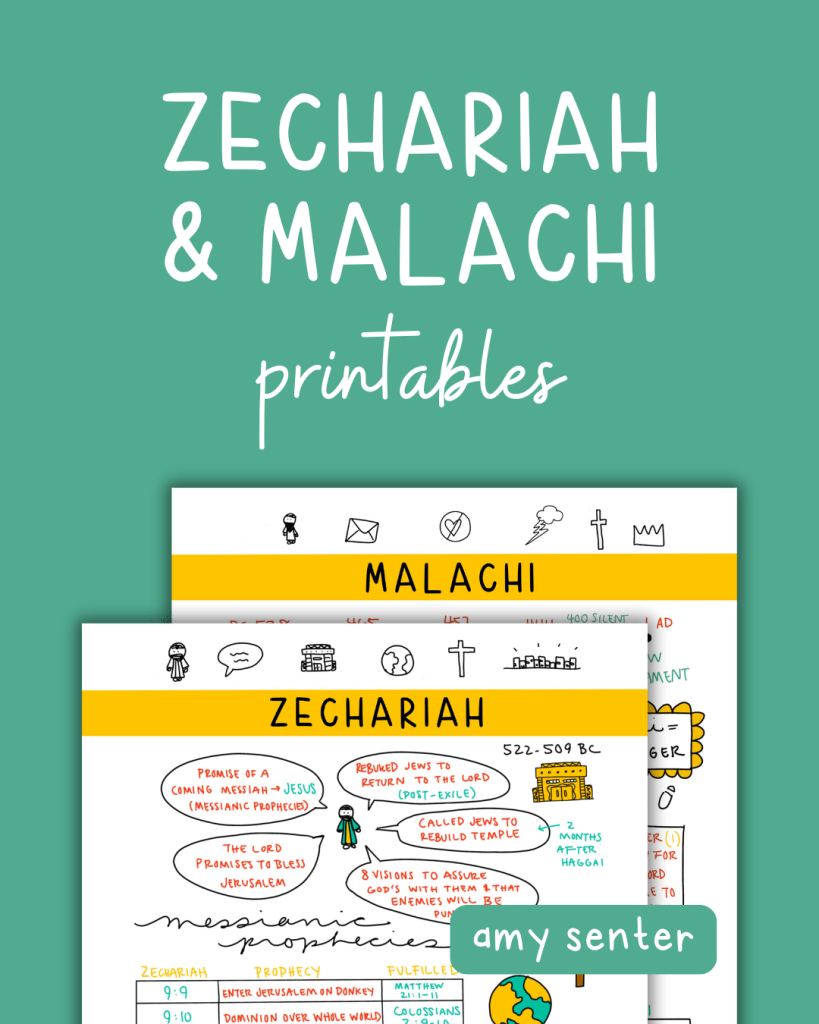 Zechariah and Malachi Printables for Bible Study