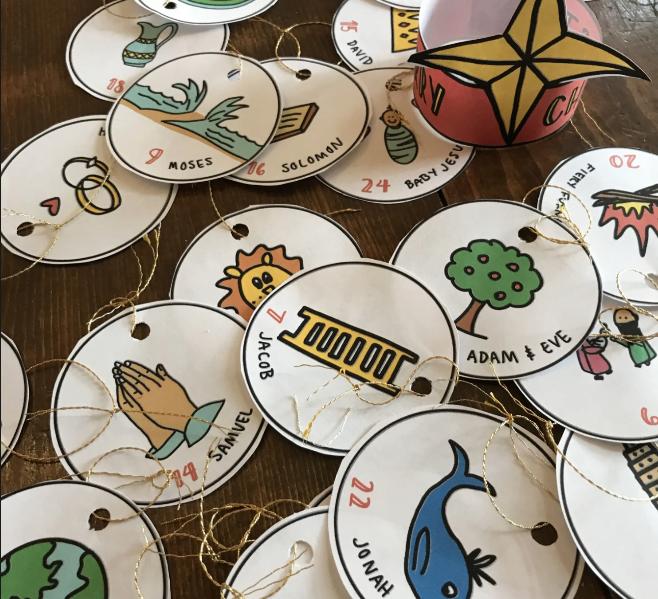 Printable Jesse Tree Ornaments for Christmas for Kids