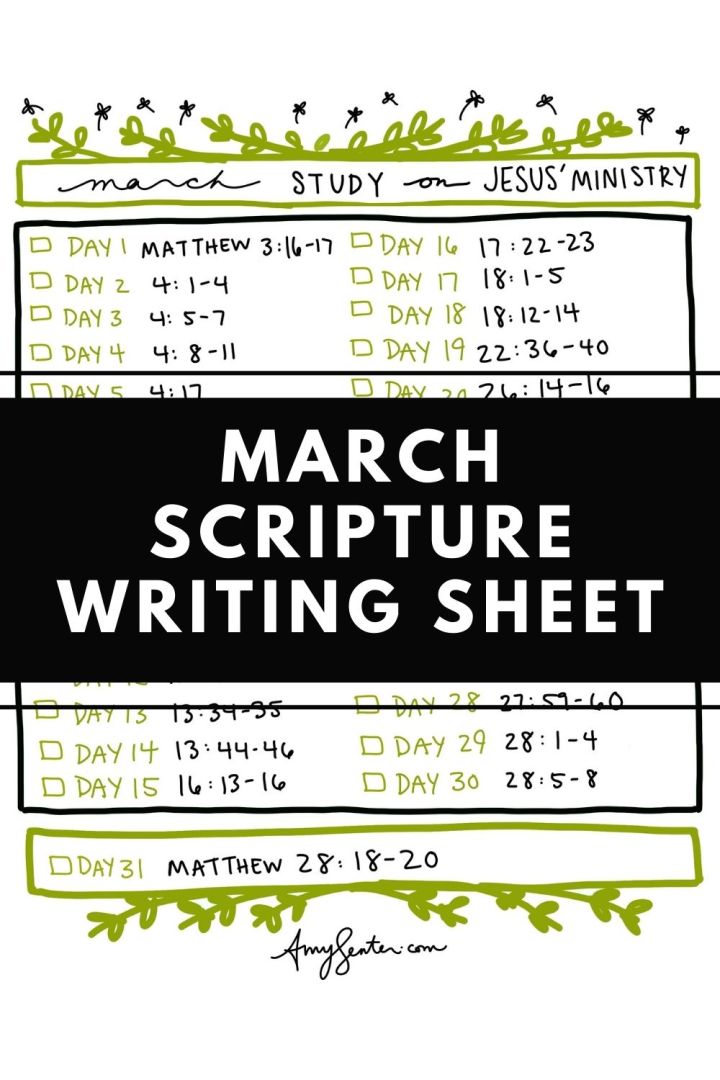 March Scripture Writing Printables About the Life of Jesus