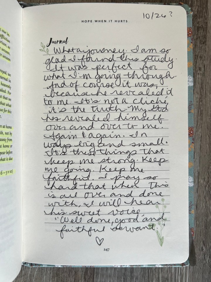 Hope and Healing Journal for Going Through a Difficult Time
