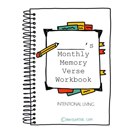 Monthly Memory Verse Workbook for Kids (12-Month Format)