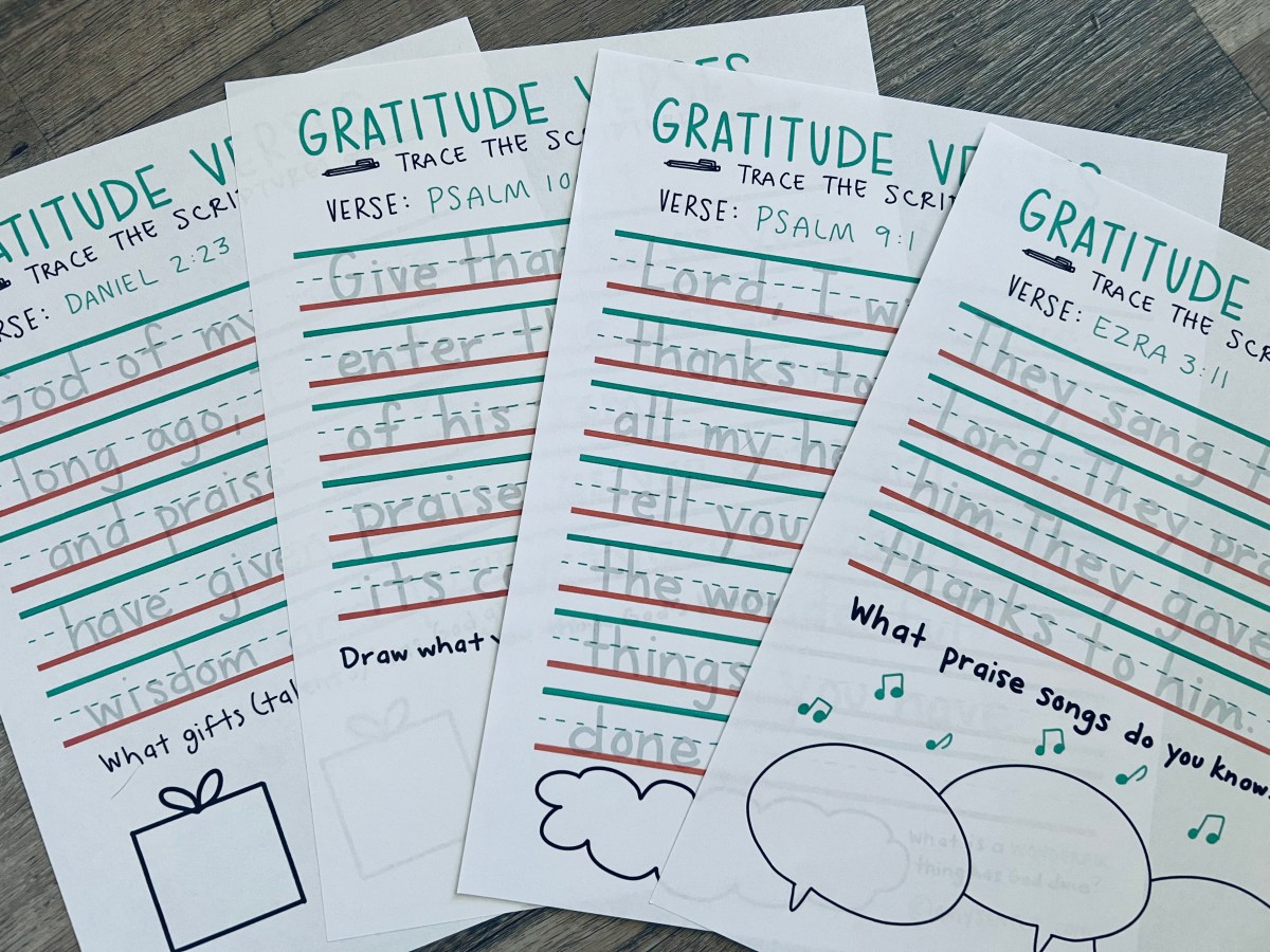 Bible Verse Activities about Thankfulness