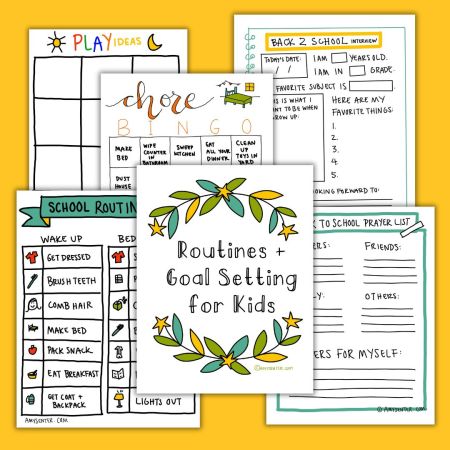 Printable Routines and Goal-Setting Pages for Kids