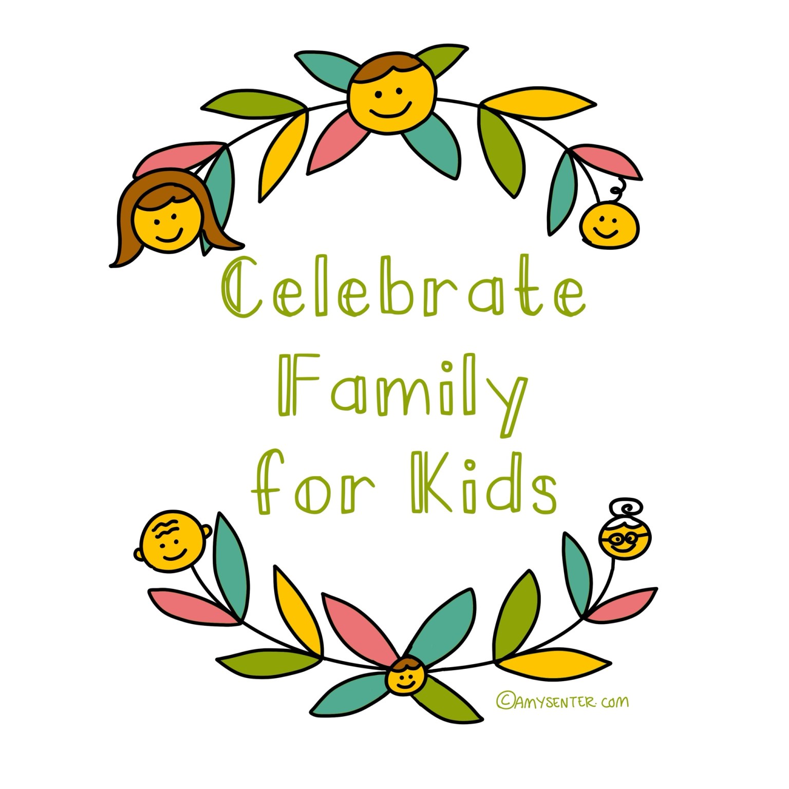 Printable Family Celebration Pages for Kids