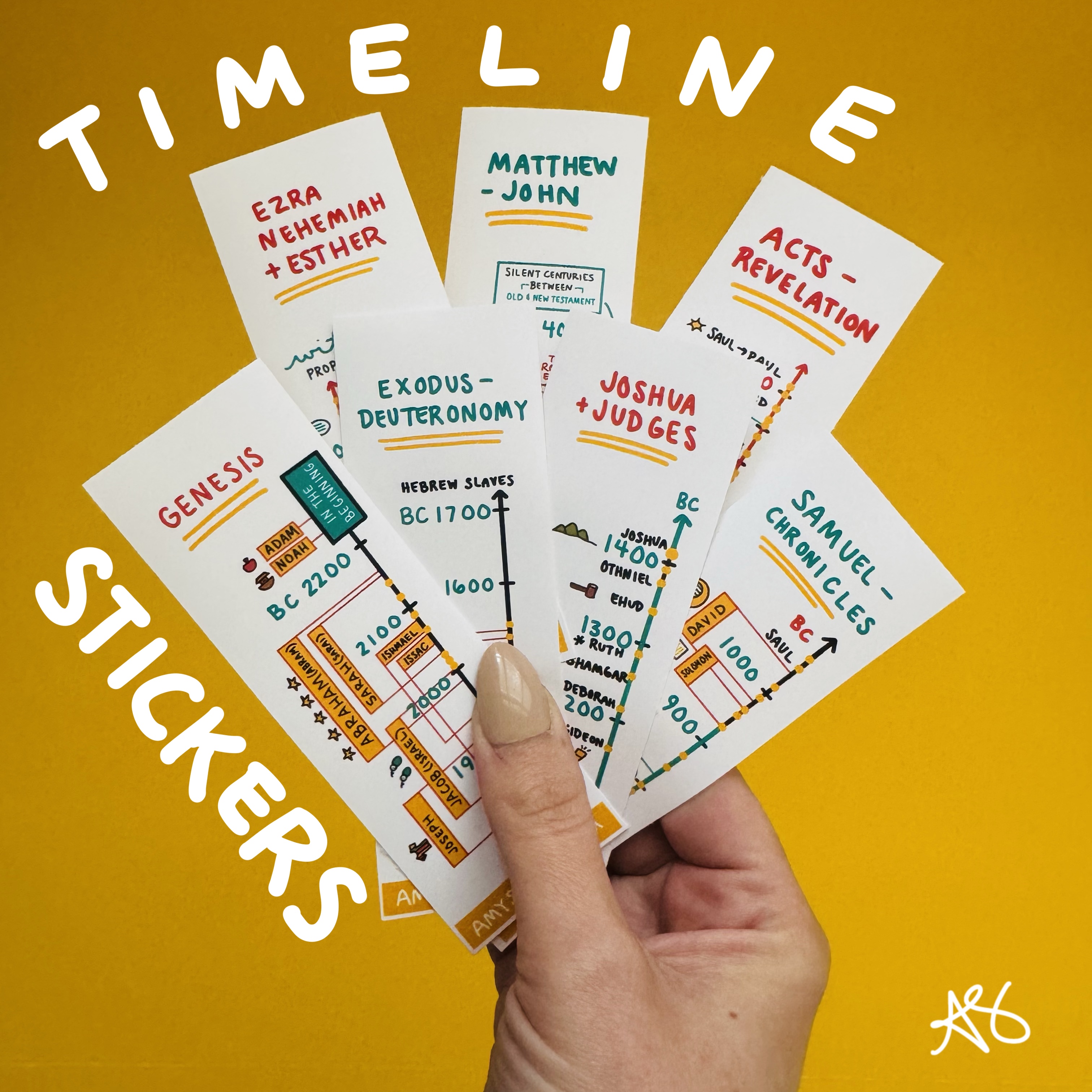 Bible Timeline Sticker Set – 7-Pack Overview | Amy Senter